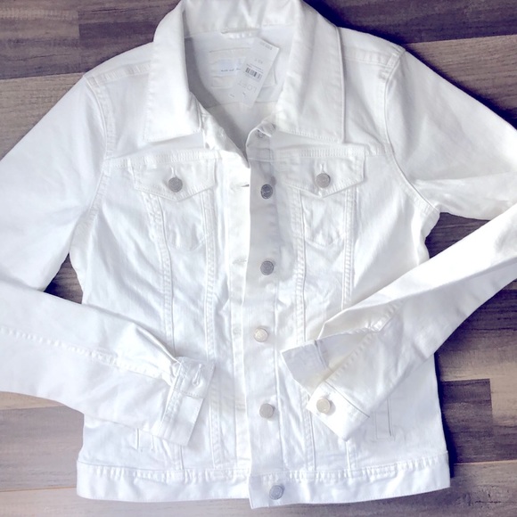 LOFT | Jackets & Coats | Loft White Denim Jacket | Poshmark